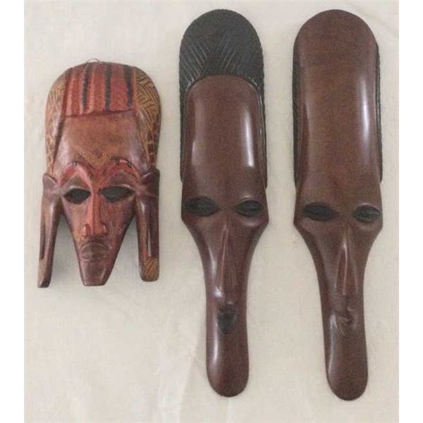 HAND CARVED AFRICAN WARRIOR MASK, EBONY IRONWOOD FO