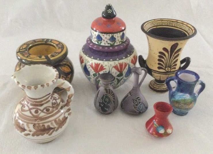 TRAVEL POTTERY COLLECTION 2" to6.75" in sizes