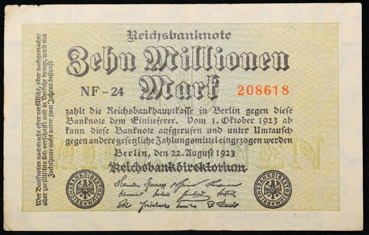 1923 Germany (Weimar Republic) 10 Million Marks Banknote - Post-WWI ...