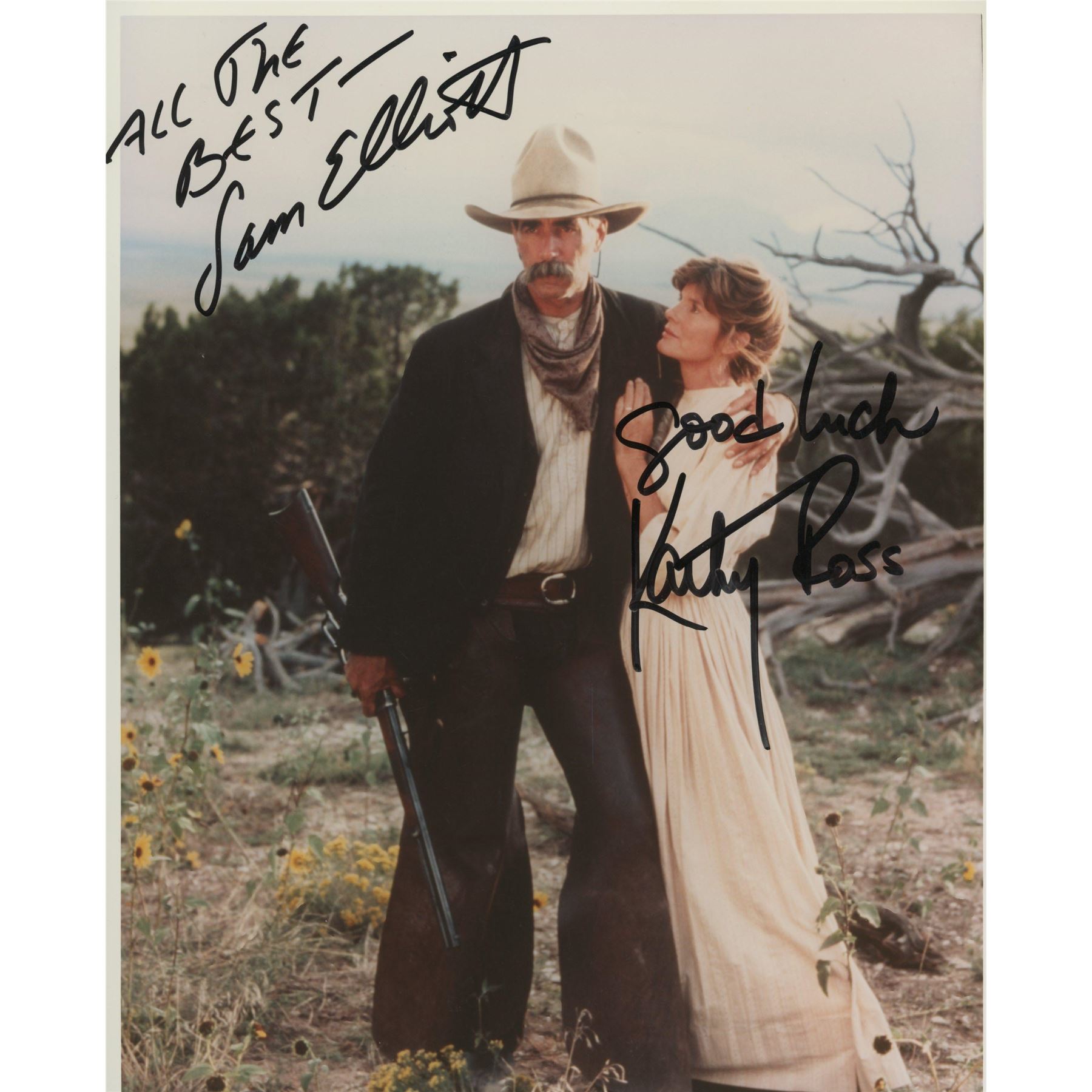Sam Elliott and Katharine Ross signed "Conagher" movie photo