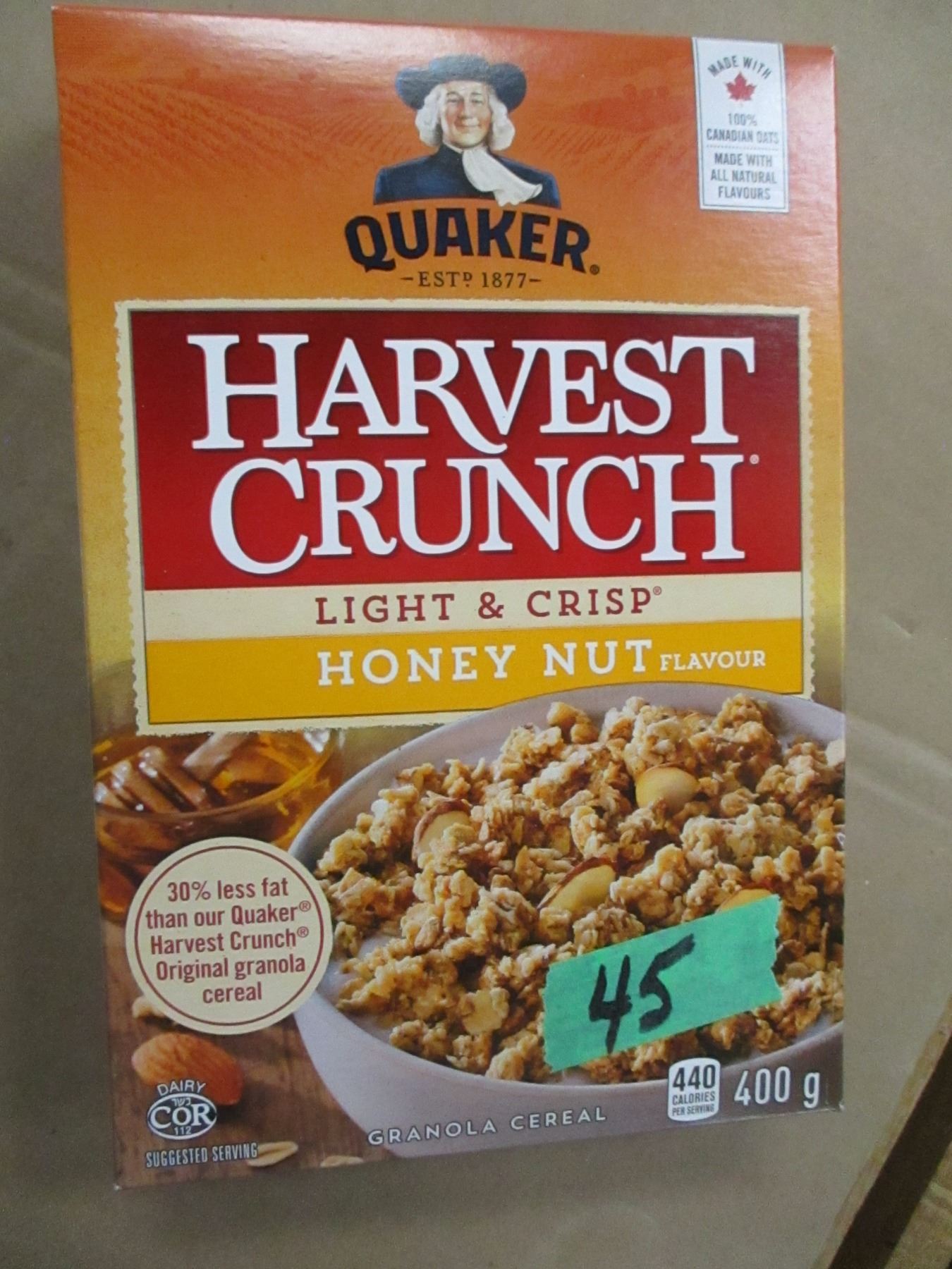 SHELF PULLS (AS IS): QUAKER HARVEST CRUNCH HONEY NUT CEREAL (400 G ...