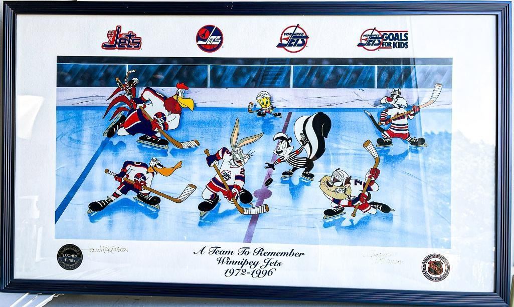 "A Team to Remember" Winnipeg Jets 1972-1996 - Looney Tunes" LE Toon Art