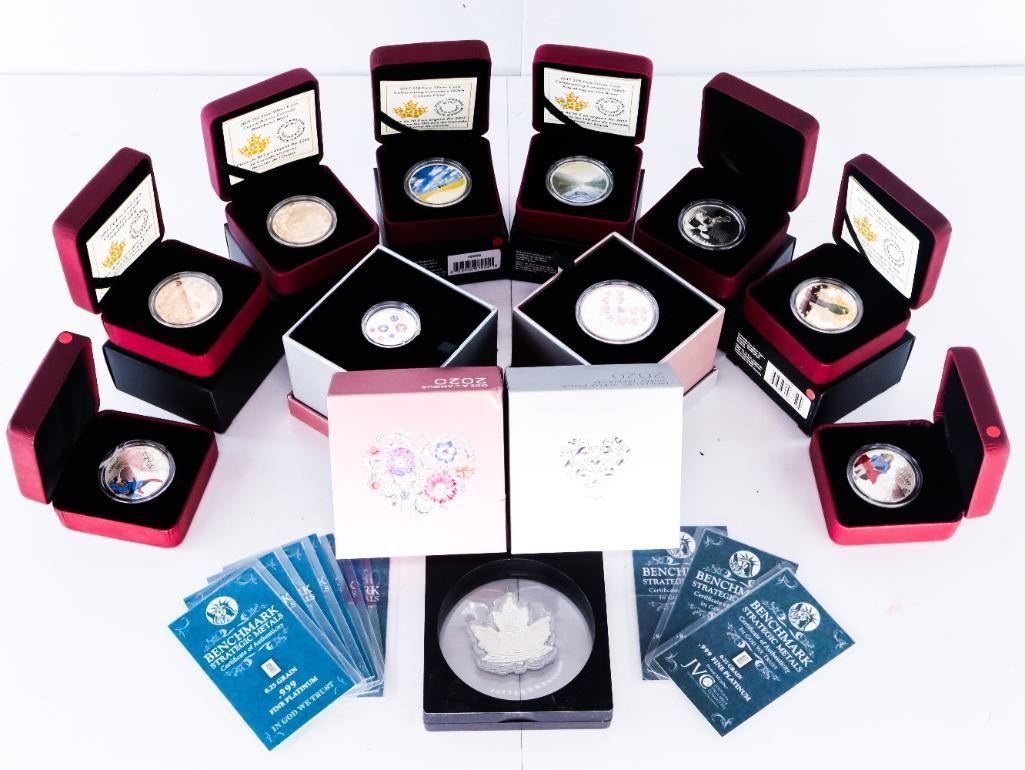 Royal Canadian Mint Collection - 21 pcs. Fine.9999 Pure Silver Coins ...
