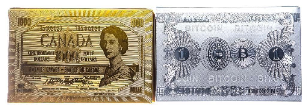 Lot 2/ Executive Playing Cards - Silver & Gold Leaf