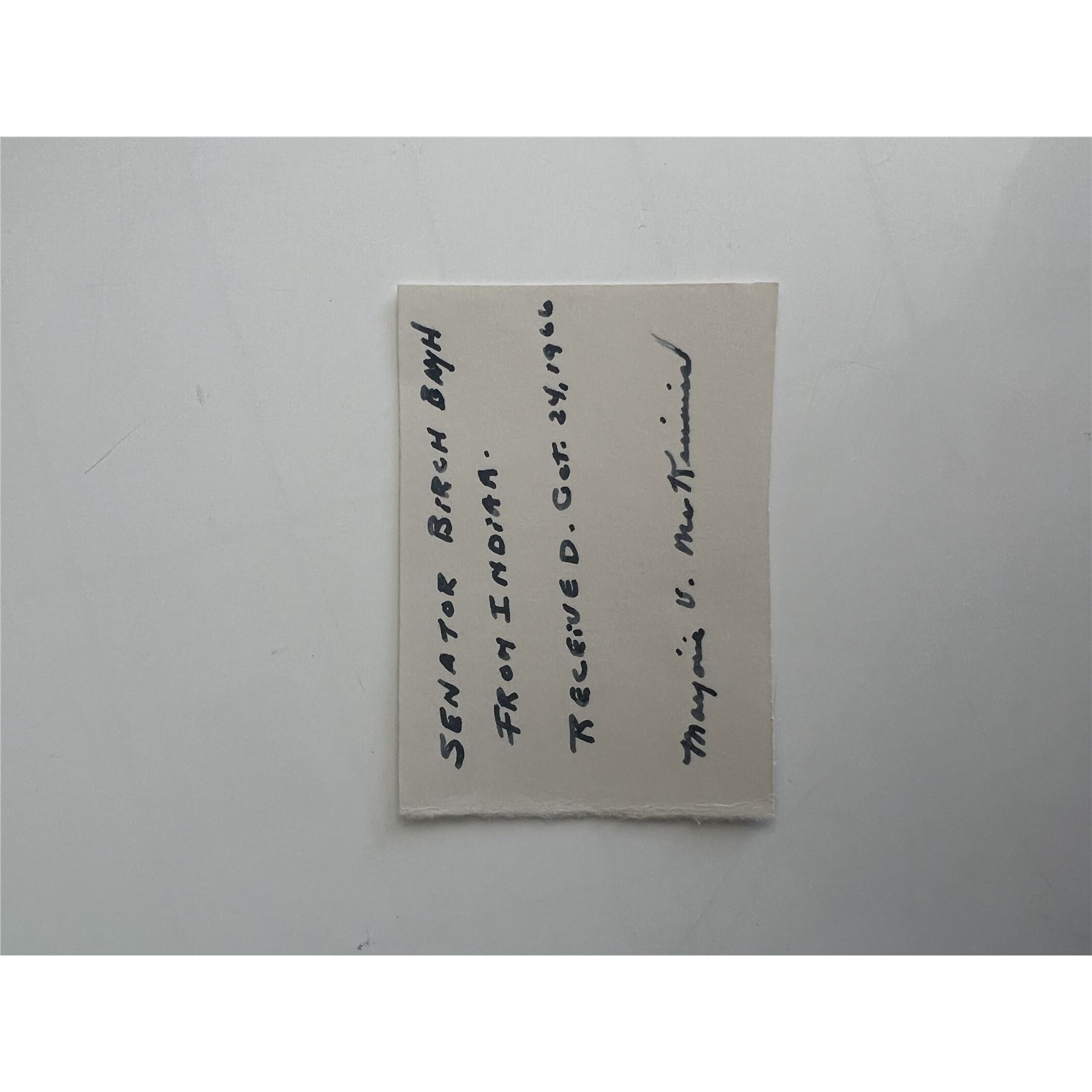 Senator Birch Bayh personal card