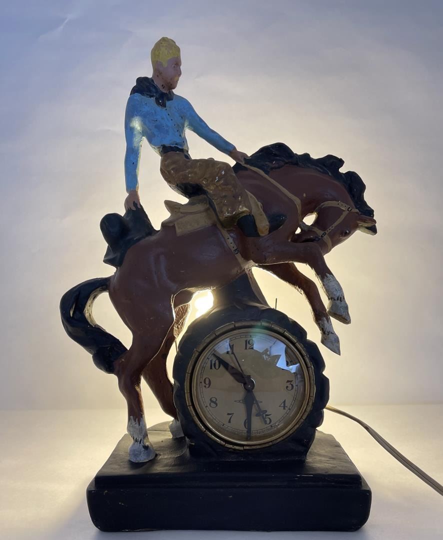 Antique Cowboy Bucking Bronco Lamp