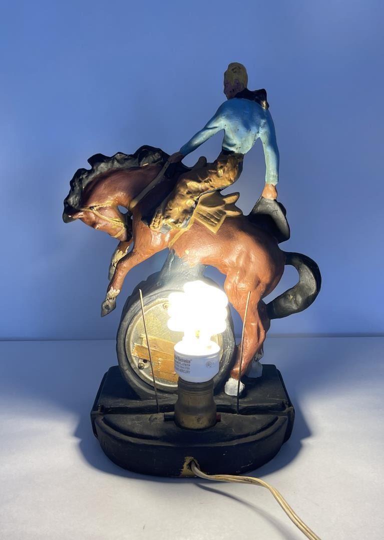 Antique Cowboy Bucking Bronco Lamp
