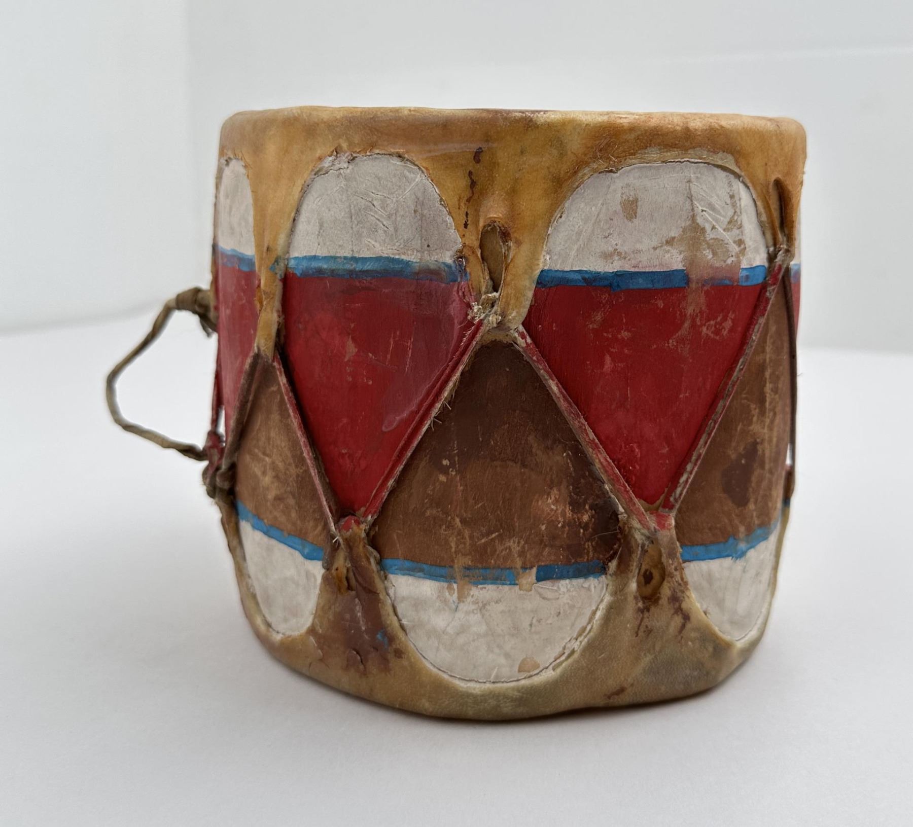 Antique Hopi Indian Pueblo Painted Drum