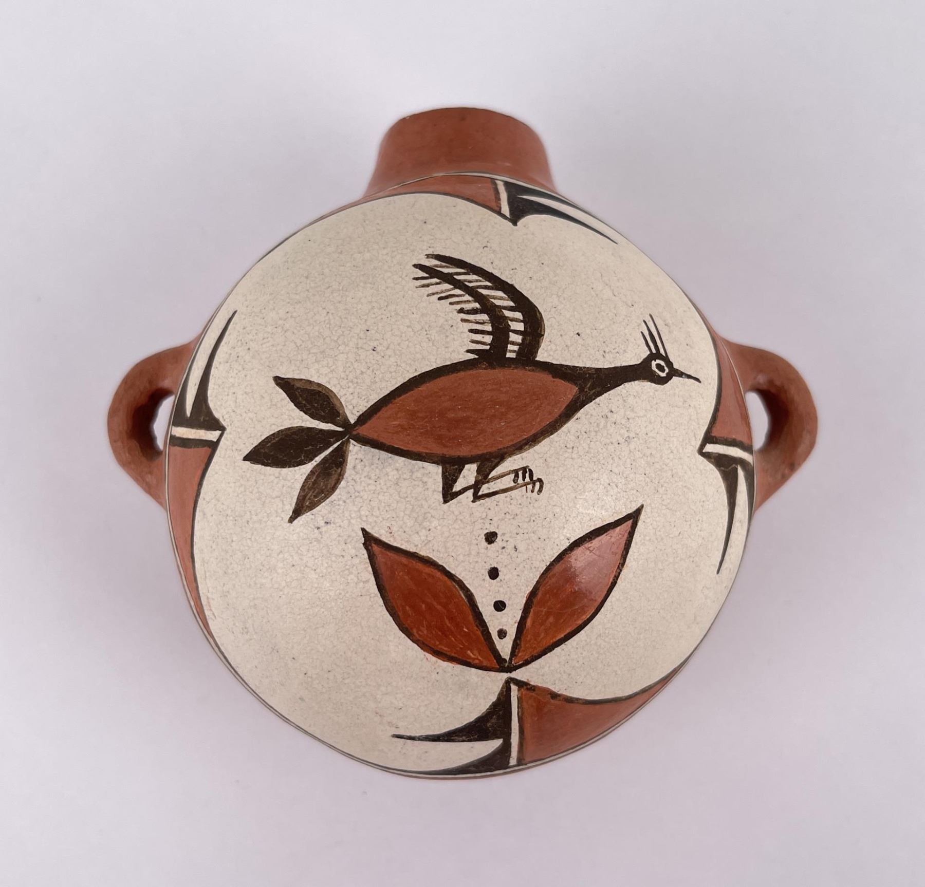 Reyes Pino Zia Pueblo Indian Pottery Canteen