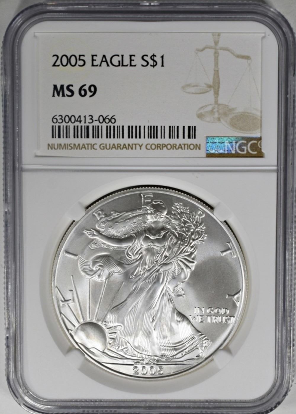 2005 AMERICAN SILVER EAGLE NGC MS-69