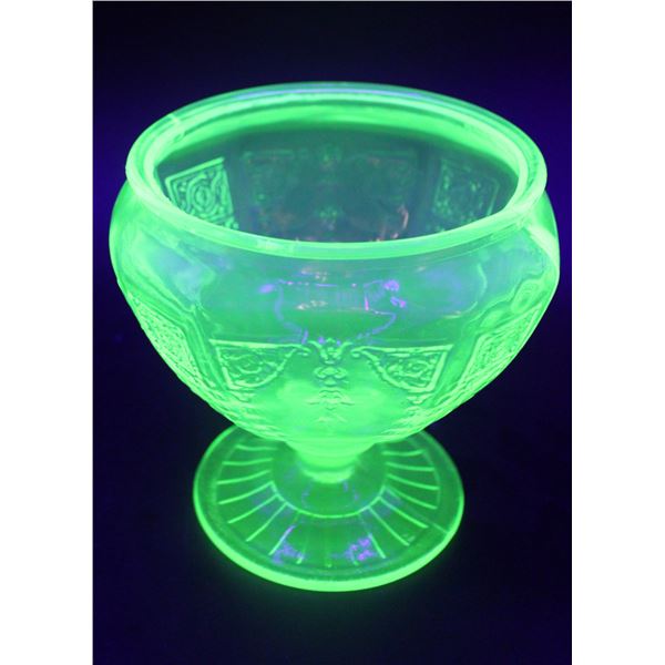 Uranium Glass Candy Dish Bodnarus Auctioneering