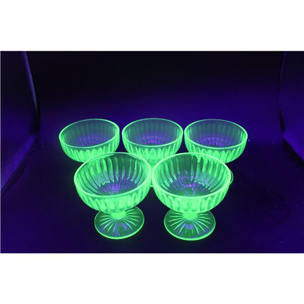 5 Uranium Glass Stemmed Cups Bodnarus Auctioneering