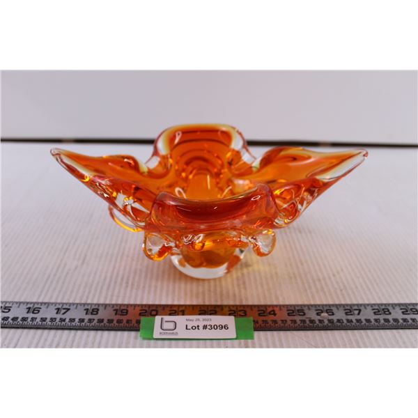 Amber Glass Art Vase Bodnarus Auctioneering