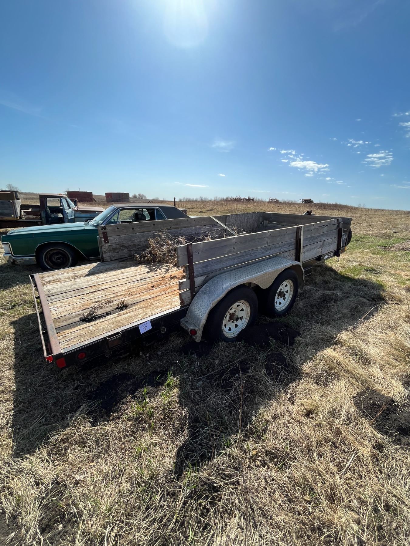 SWS bumper flat deck trailer c/w winch & spare tire 16ft
