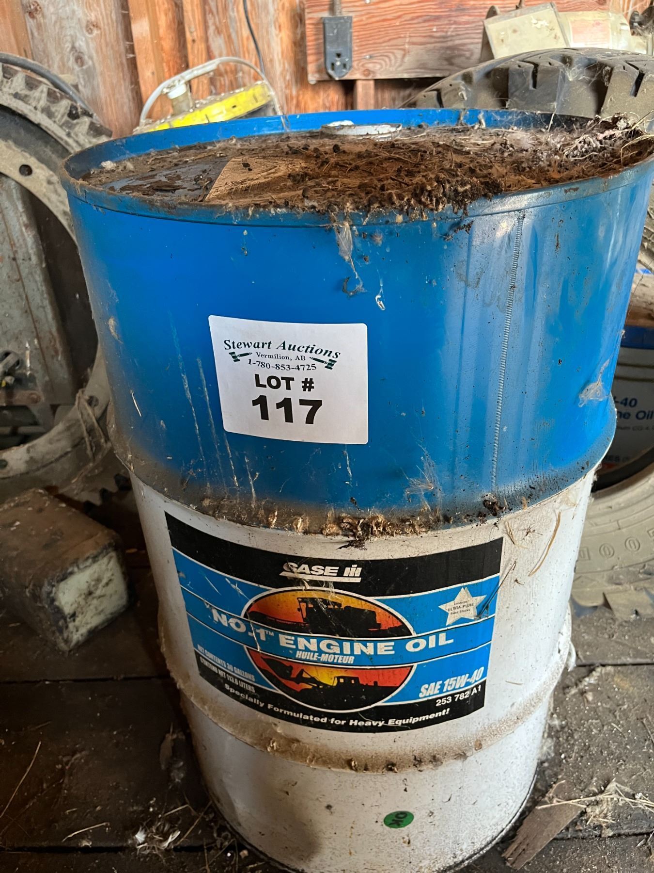 Full 45 Drum of 15-40 case engine oil