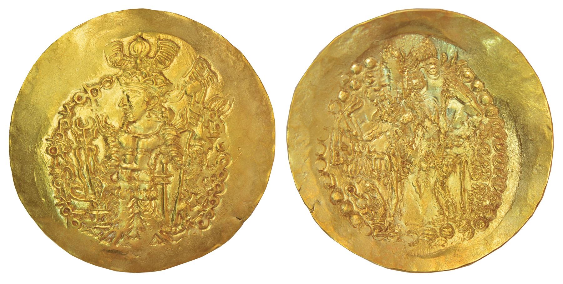 Ancient India: Kushano-Sassanian, gold dinar of Bahram I Kushan Shah ...