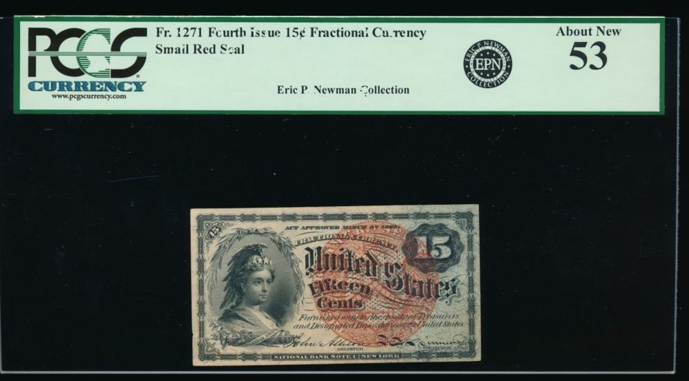 15 Cent Fourth Issue Fractional PCGS 53