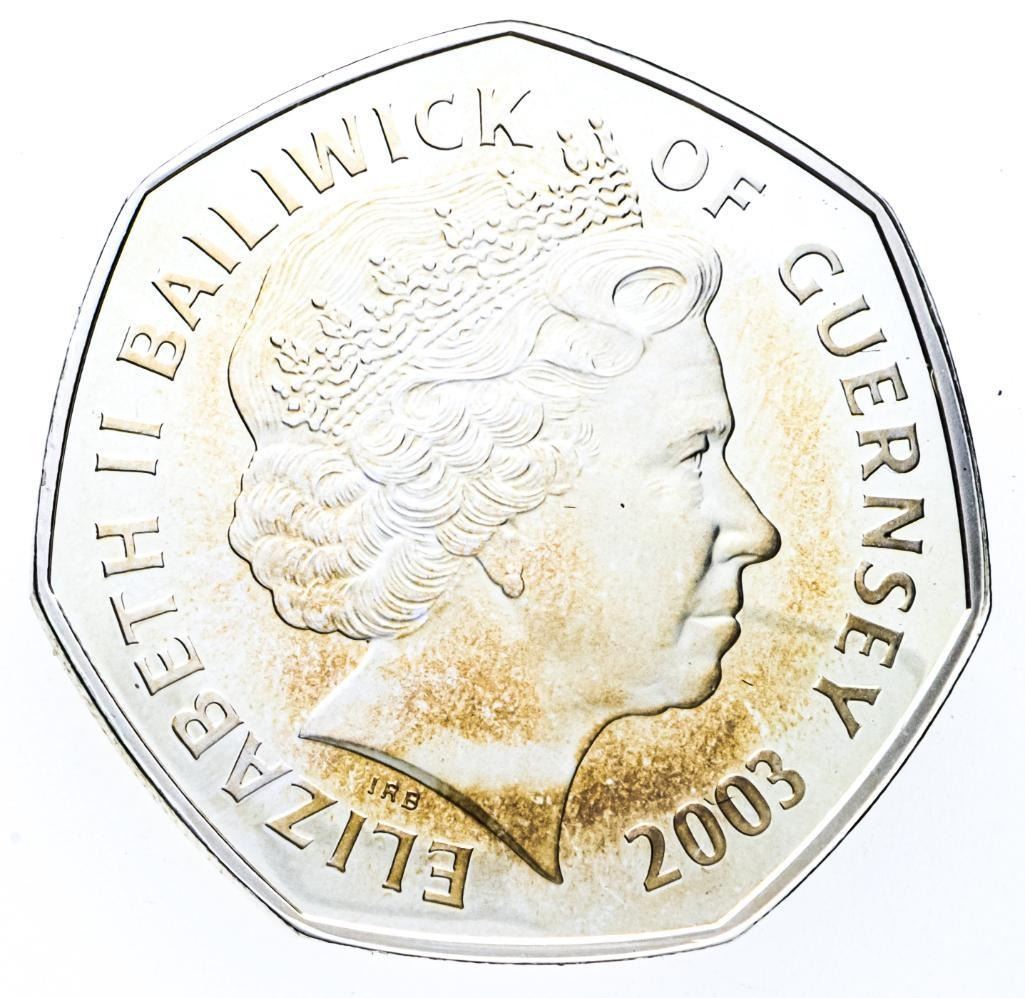 UK 2003 Silver Proof 50P Guernsey - 925 Sterling Silver