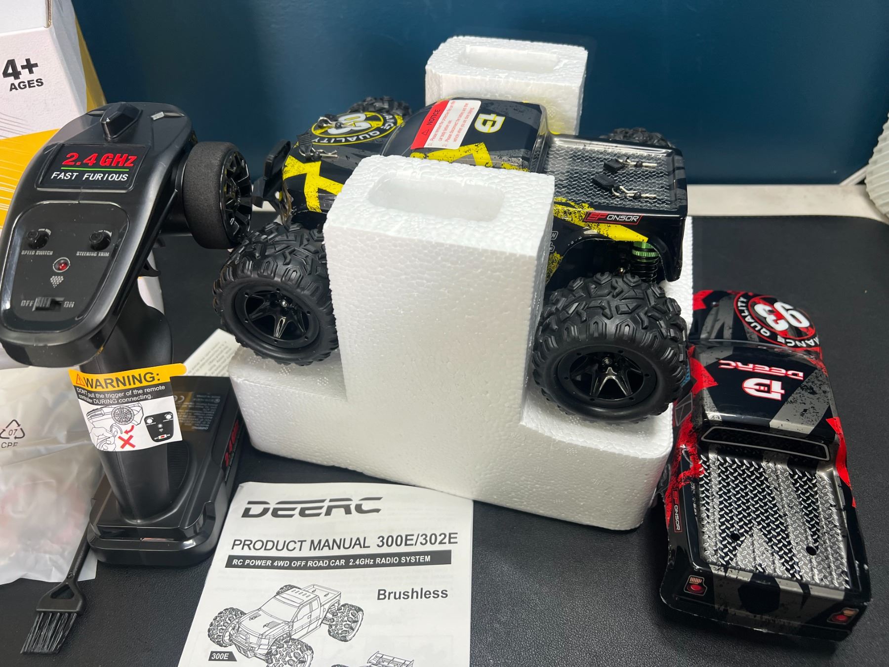 Lot of 1 DEERC 4WD Brushless Motor 300E Remote Control Full Scale High ...