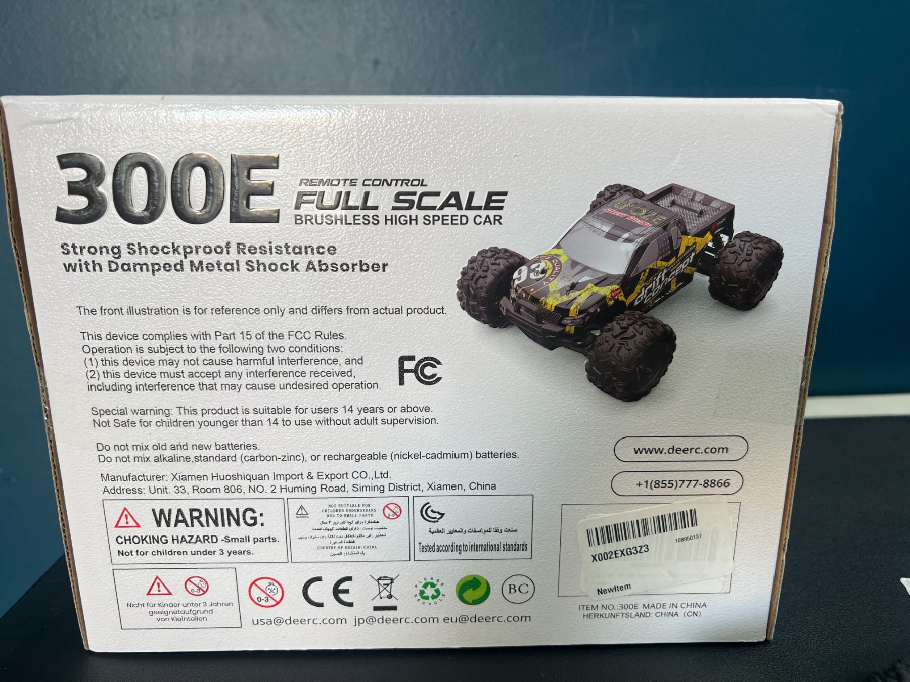 Lot of 1 DEERC 4WD Brushless Motor 300E Remote Control Full Scale High Speed RC Car