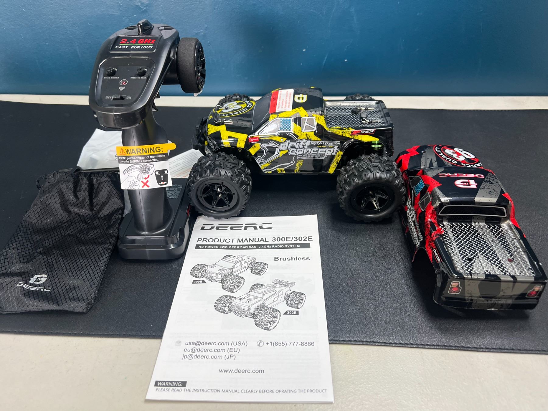 Lot of 1 DEERC 4WD Brushless Motor 300E Remote Control Full Scale High ...