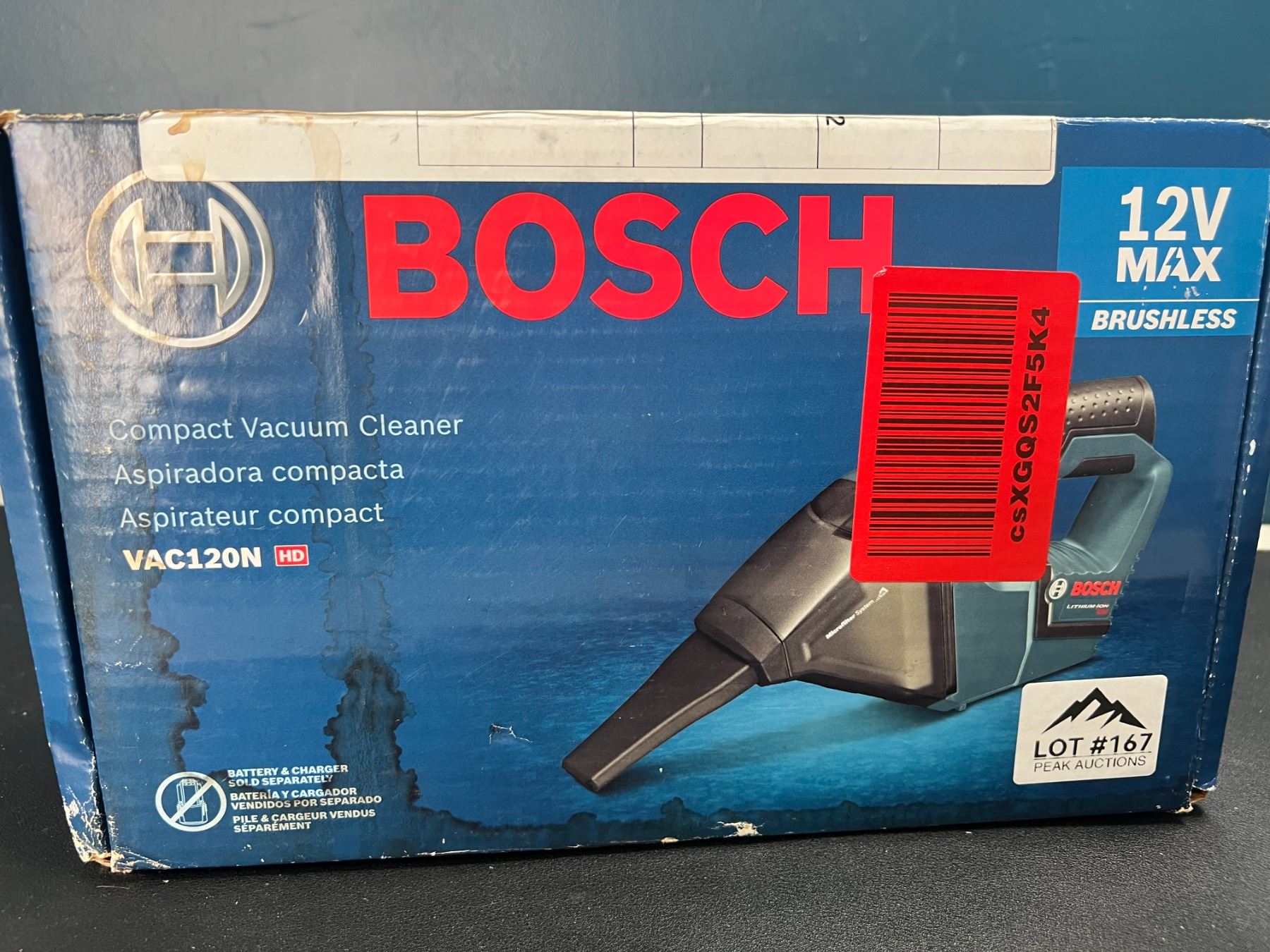 Lot of 1 Bosch 12V Max Compact Vacuum Cleaner