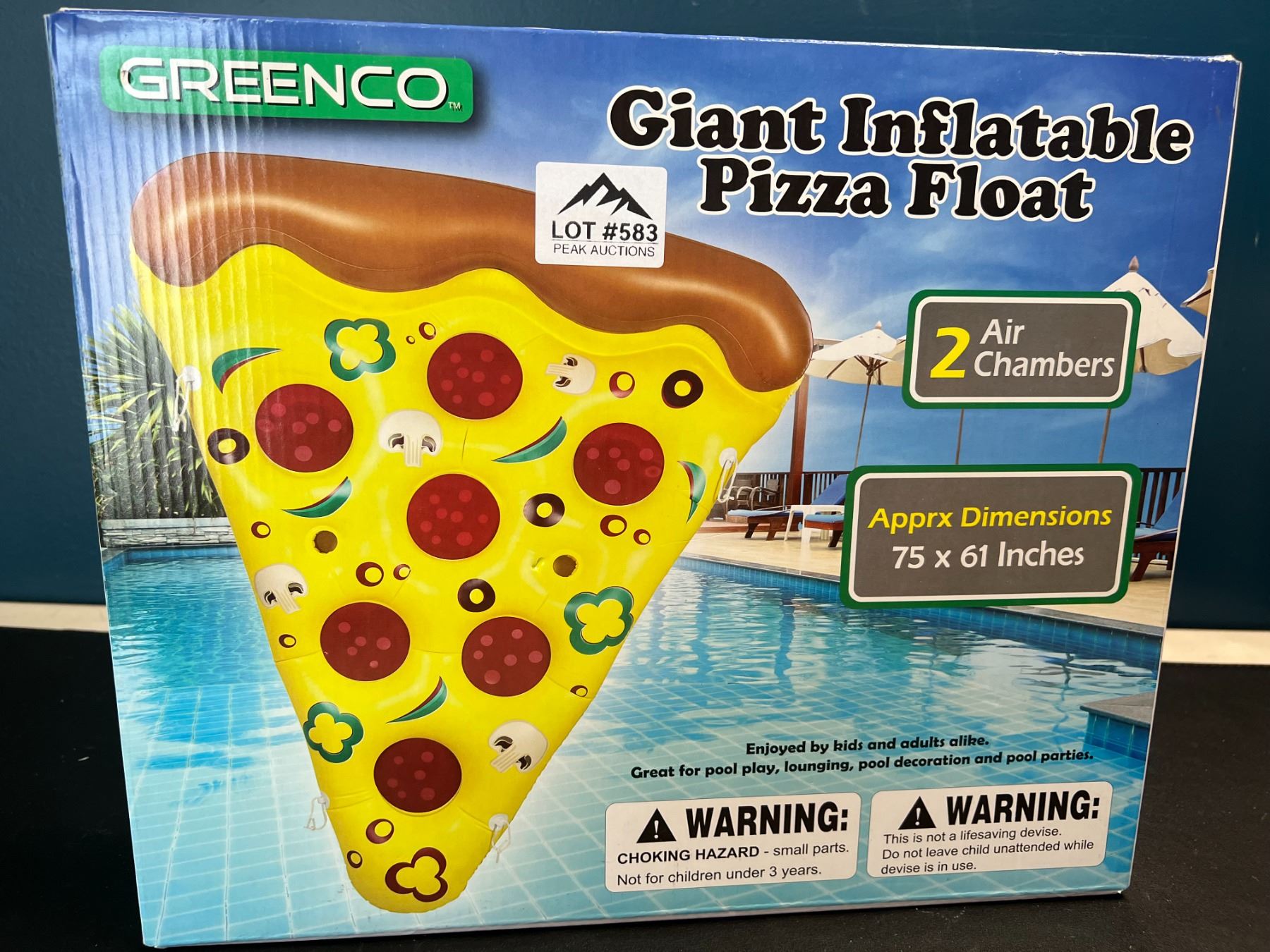 Lot of 1 Giant Inflatable Pizza Pool Float - 75 x 61 inches!