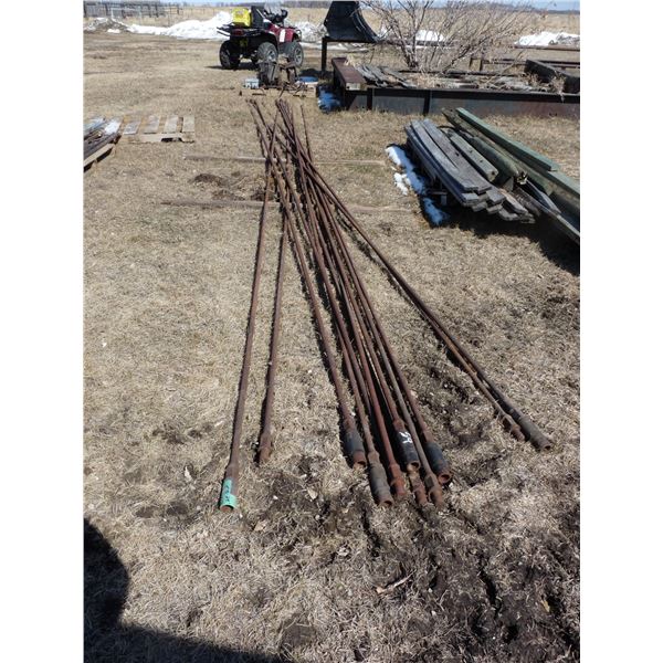 Lot of 12 sucker rods 25 feet in length