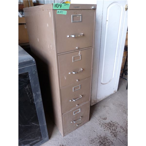 Steelcase four drawer letter size filing cabinet no key