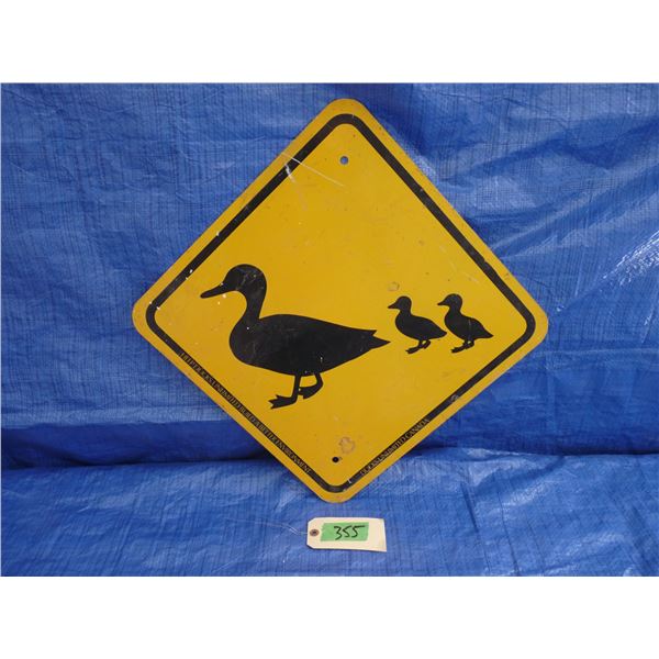 Ducks Unlimited metal sign -- duck crossing