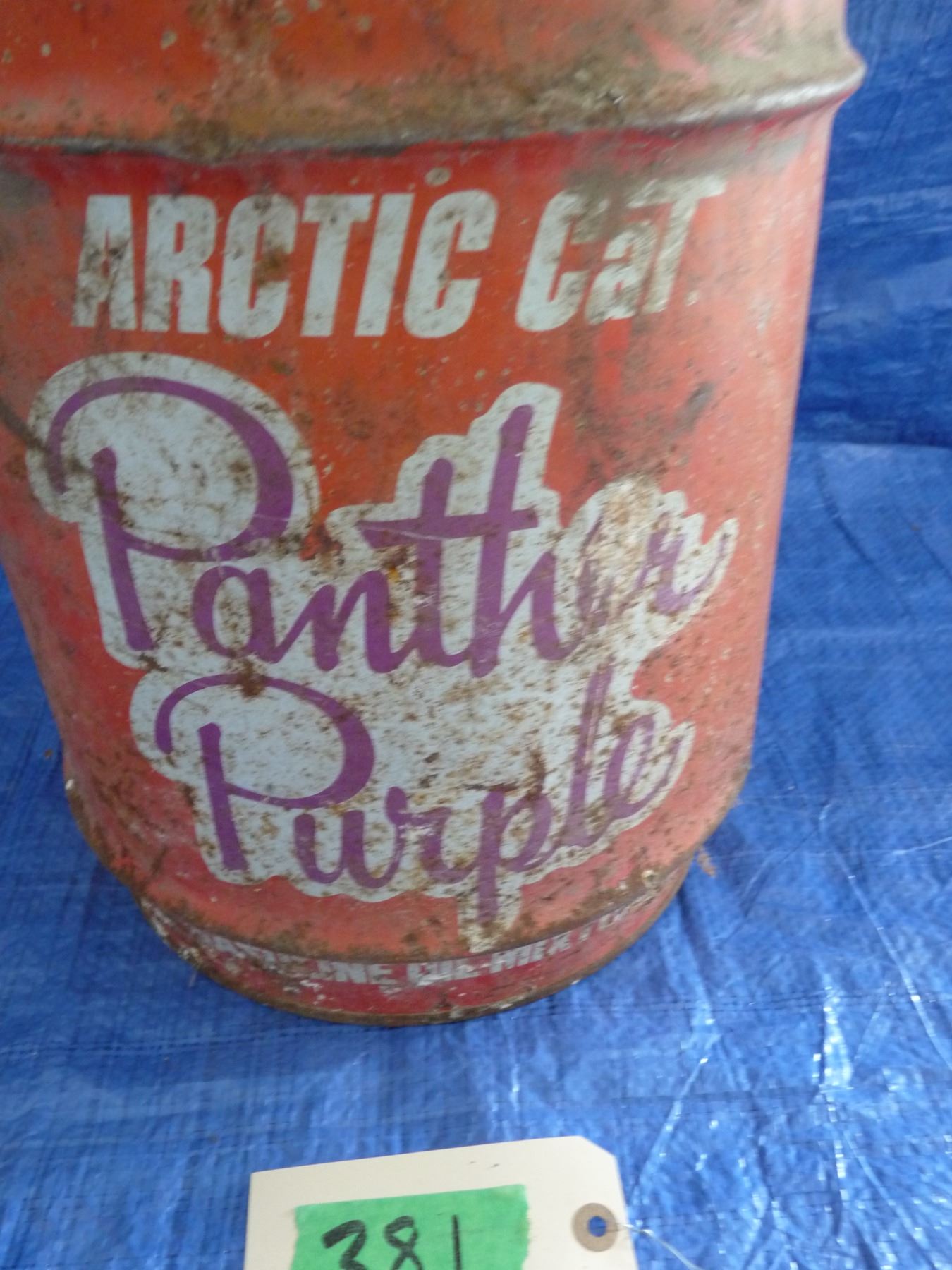 Vintage Arctic Cat Panther purple gas can