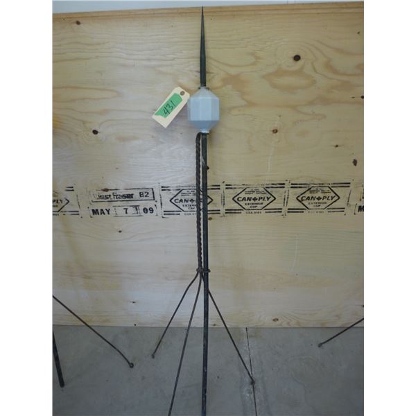Vintage Lightning Rod With Glass Globe