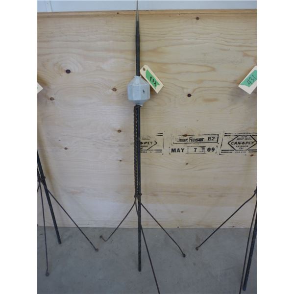 Vintage Lightning Rod With Glass Globe