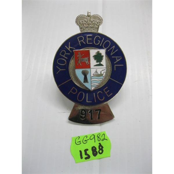 YORK REGIONAL POLICE BADGE YORK REGIONAL POLICE BADGE