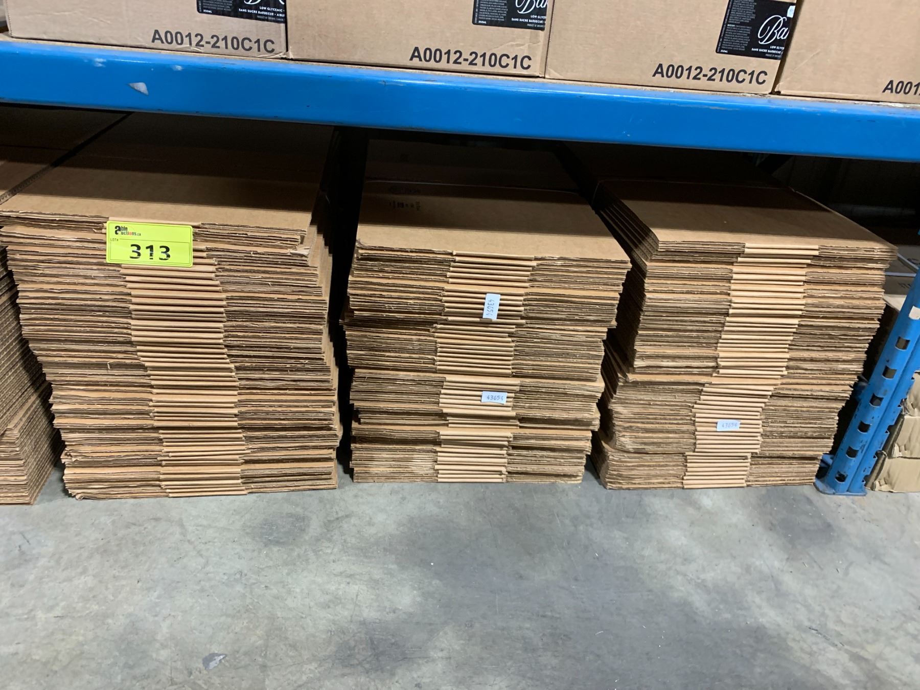 SHELF OF ASSORTED ULINE 12 X 10 X 4 SHIPPING CARDBOARD BOXES Able SHELF OF ASSORTED ULINE 12 X 10 X 4 SHIPPING CARDBOARD BOXES Able