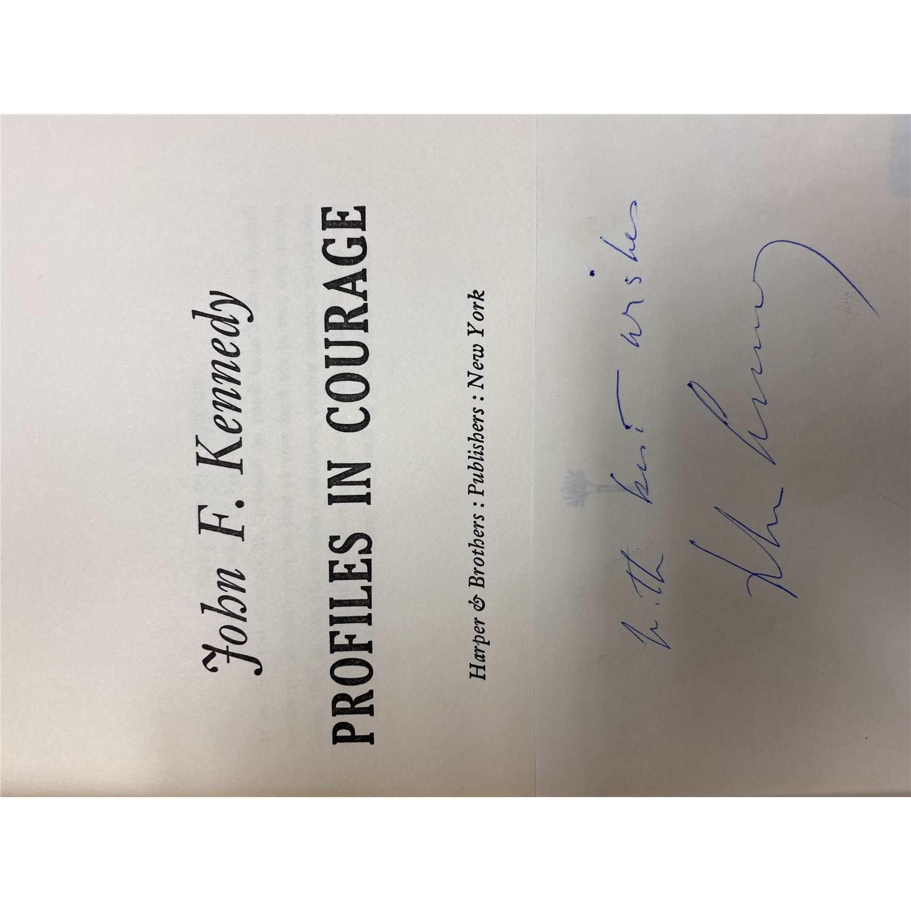 John F Kennedy signed Profiles in Courage book