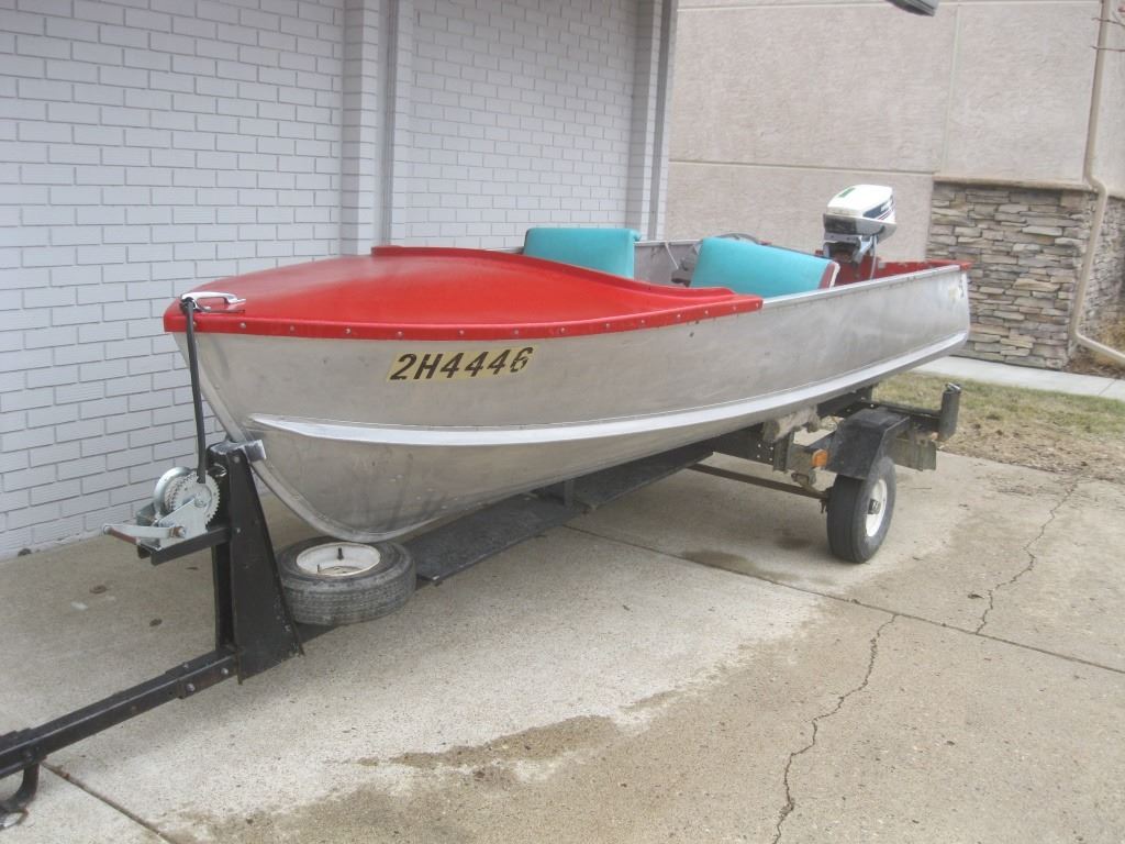 1961 Elgin Simpsons Sears 12' Alum Boat & Trailer