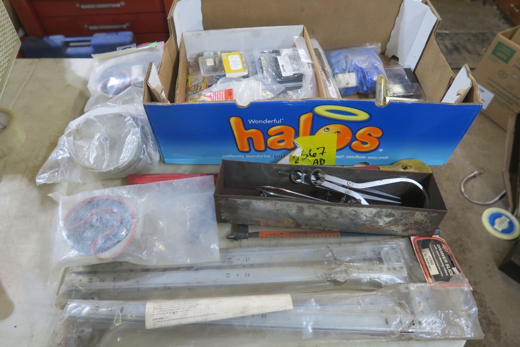 drawer slides, pump accessories, magnet, hardware, chainsaw chains, etc ...