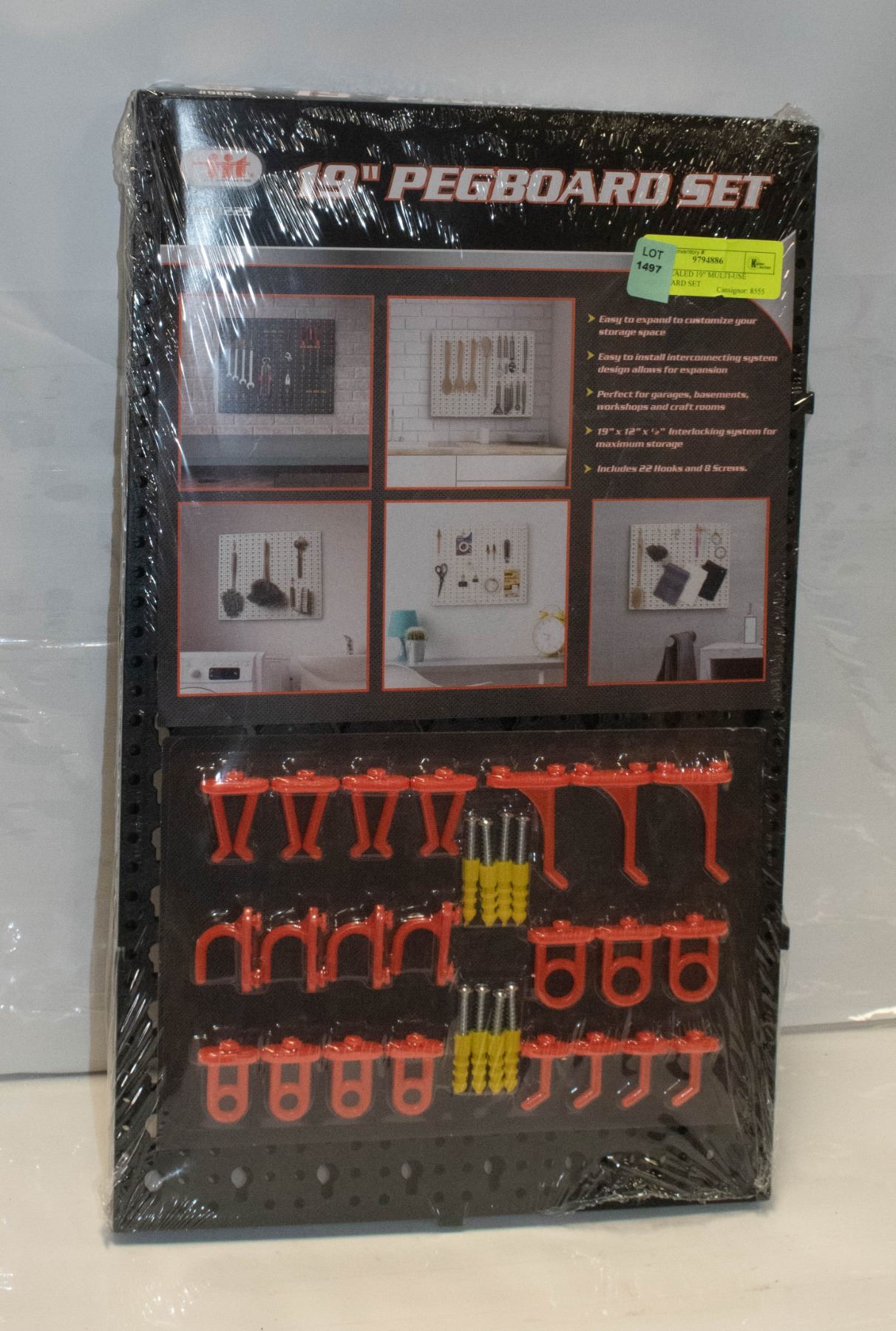 NEW SEALED 19" MULTI-USE PEGBOARD SET
