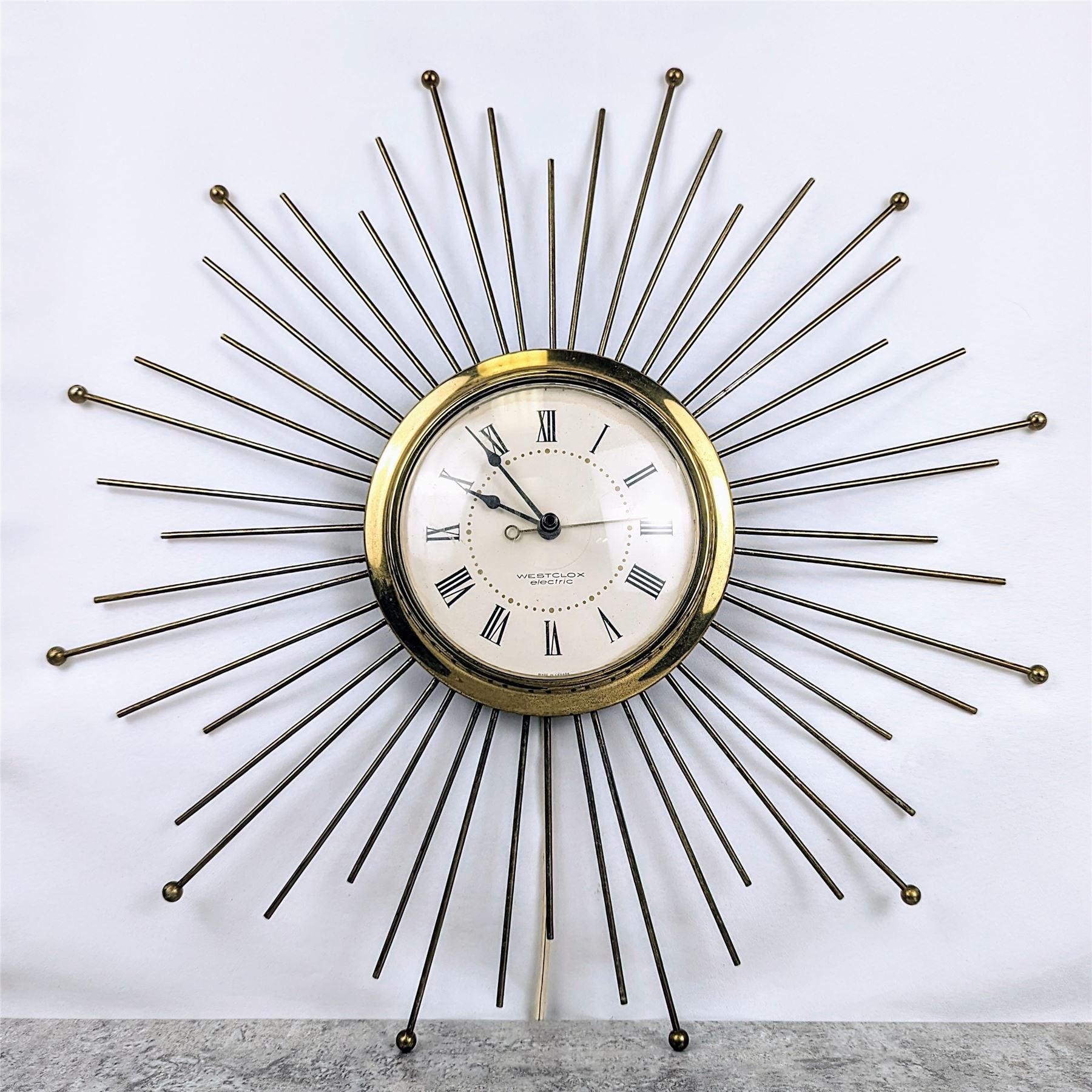 Westclox Starburst Vintage Metal Wall Clock