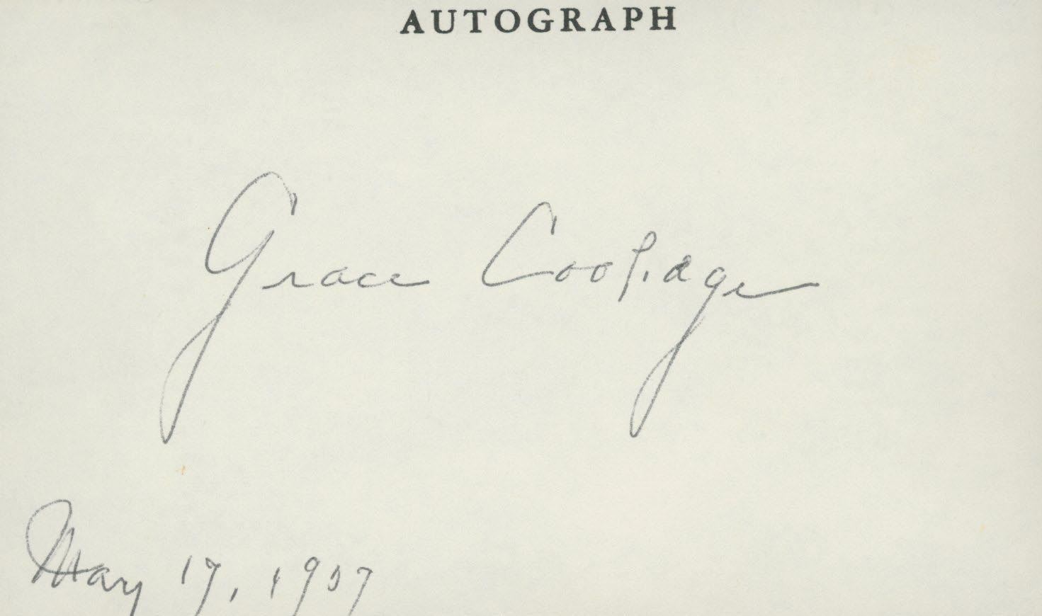 Grace Coolidge signature cut