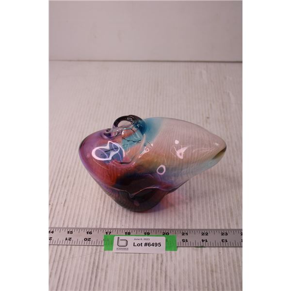 Blue And Purple Art Glass Piece Bodnarus Auctioneering