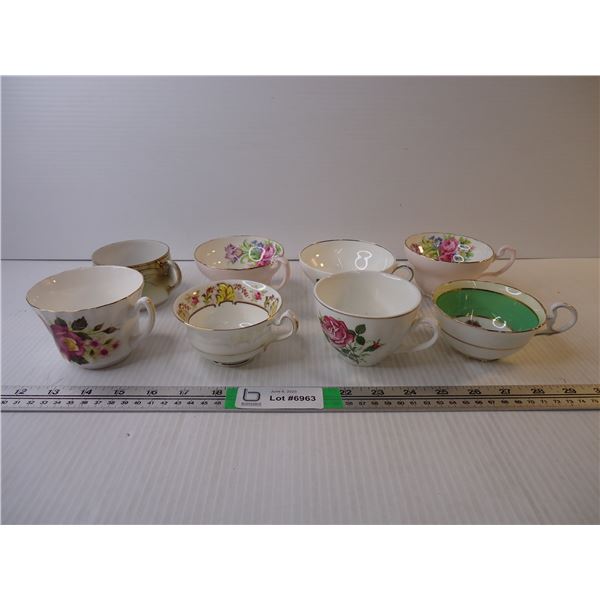 8 Vintage Assorted Tea Cups No Saucers Bodnarus Auctioneering
