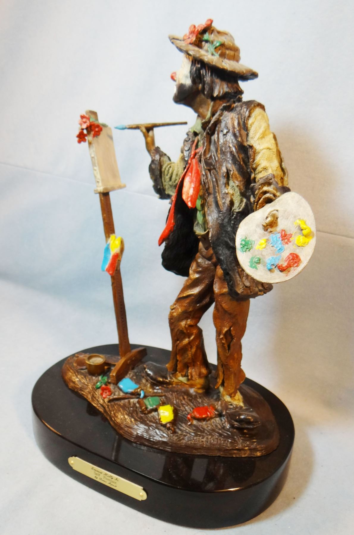 Emmett Kelly Jr./Peter Apsit, polychrome sculpture, Self Portrait, 1993, 10" x 15" x 7", #203
