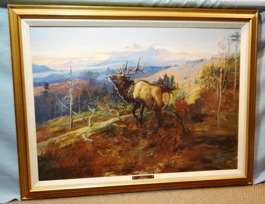 Russell, C. M. canvas transfer print, The Exalted Ruler, 18" x 25", framed