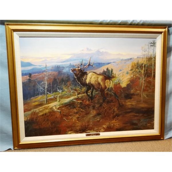 Russell, C. M. canvas transfer print, The Exalted Ruler, 18" x 25", framed