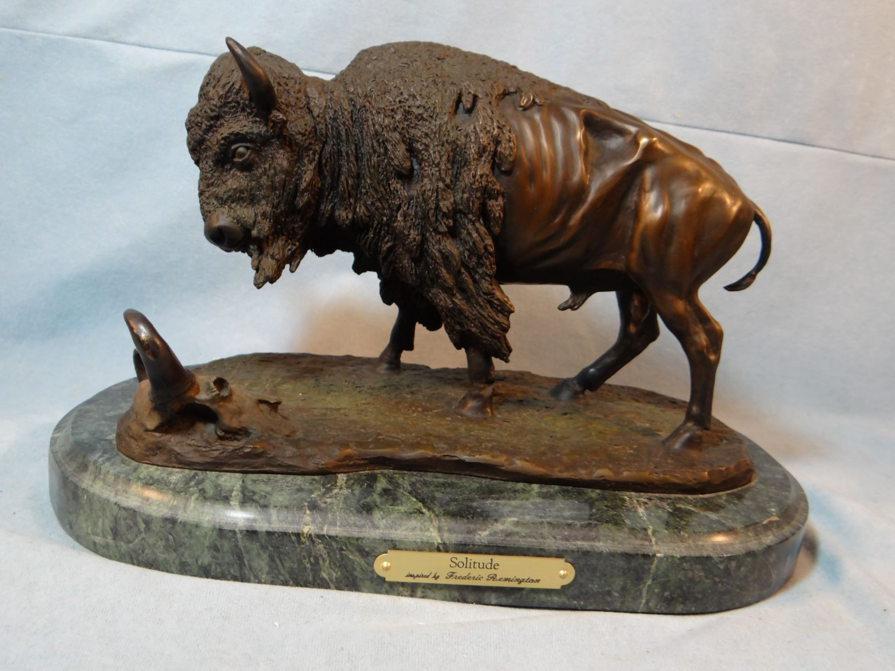 Harris, Roy M./Inspired by Remington bronze, Solitude, 1993, 14" x 9" x ...