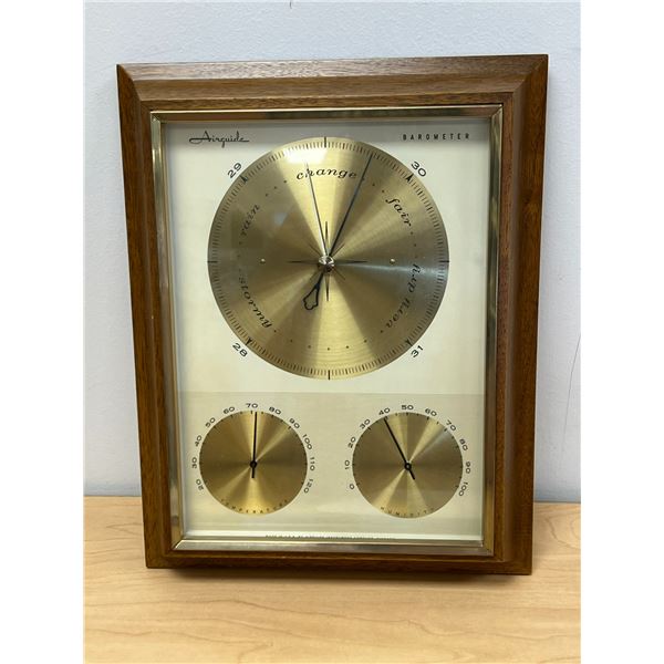 Mid Century Airguide (Chicago, USA) Framed Barometer (Frame approx: 13 ...