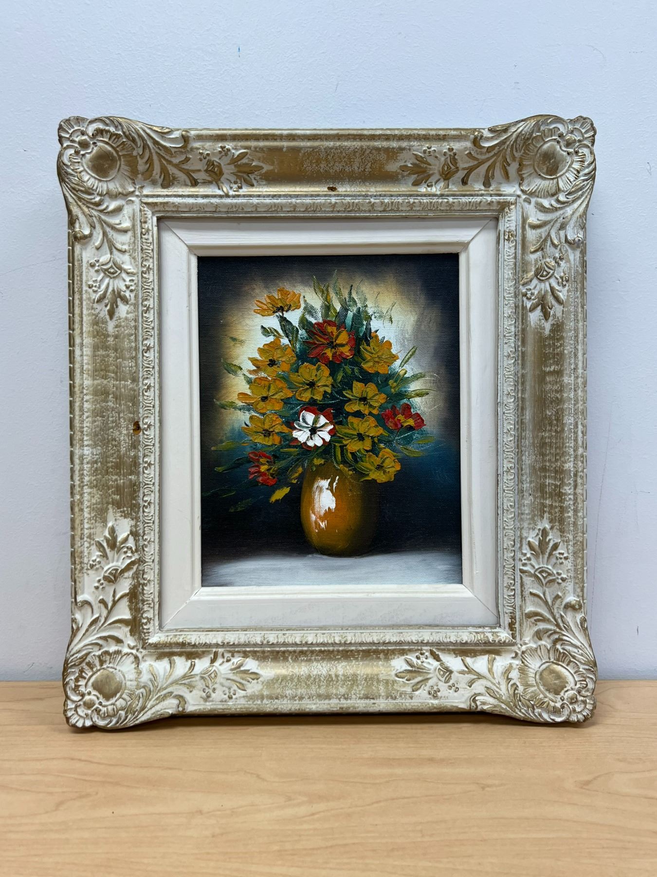 Original Floral Still Life - Frame approx: 14.5x16.5" (frame ...