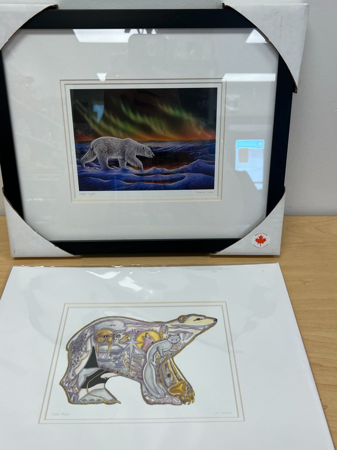 Framed Ronnie Simon & Unframed Sue Coccia Polar Bear Art Piecs - Frame ...
